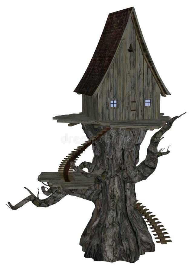 Witch House on Tree stock illustration. Illustration of scary - 46119453