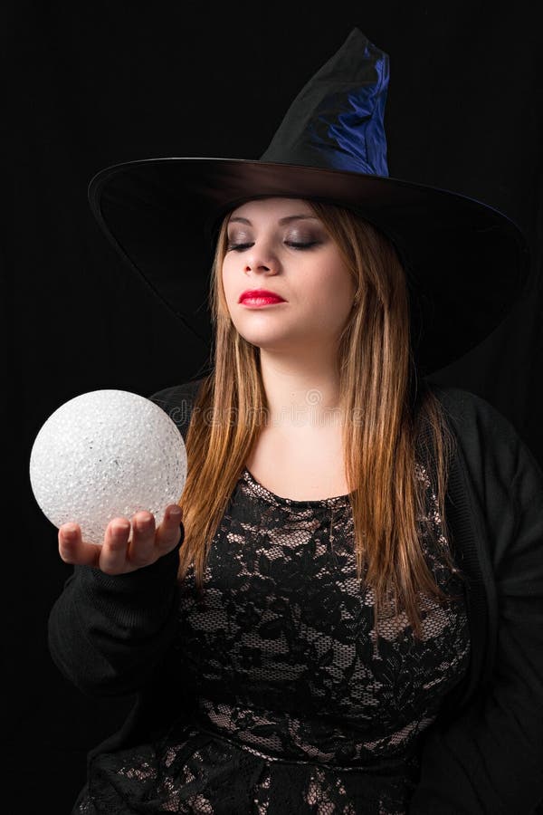 Witch with magic ball stock photo. Image of astrology - 61423858