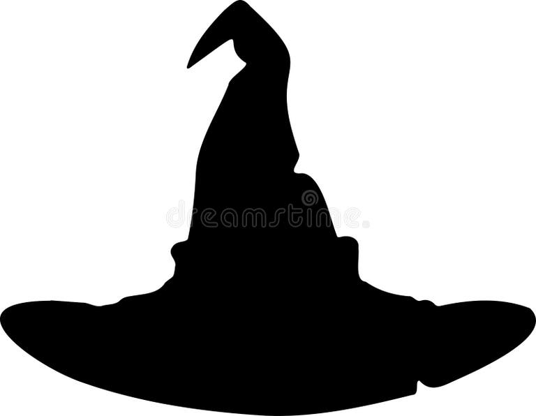 Witch Magic Hat Silhouette Halloween Vector Stock Vector - Illustration ...