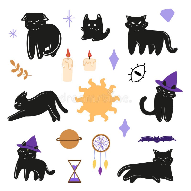 Witch Magic, Mystical and Astrology Objects Symbols Minimalistic ...