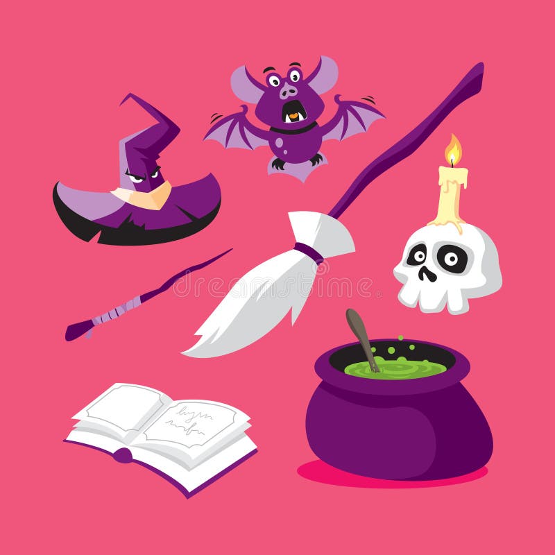 Witch Mascot Design. Witch Vector Pack Stock Vector - Illustration of ...