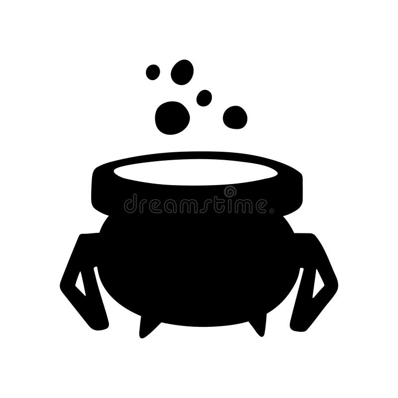 Witch Pot in Simple Style, Vector Illustration. Silhouette of Cauldron ...