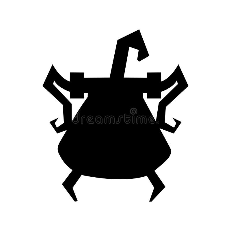 Witch Pot in Simple Style, Vector Illustration. Silhouette of Cauldron ...