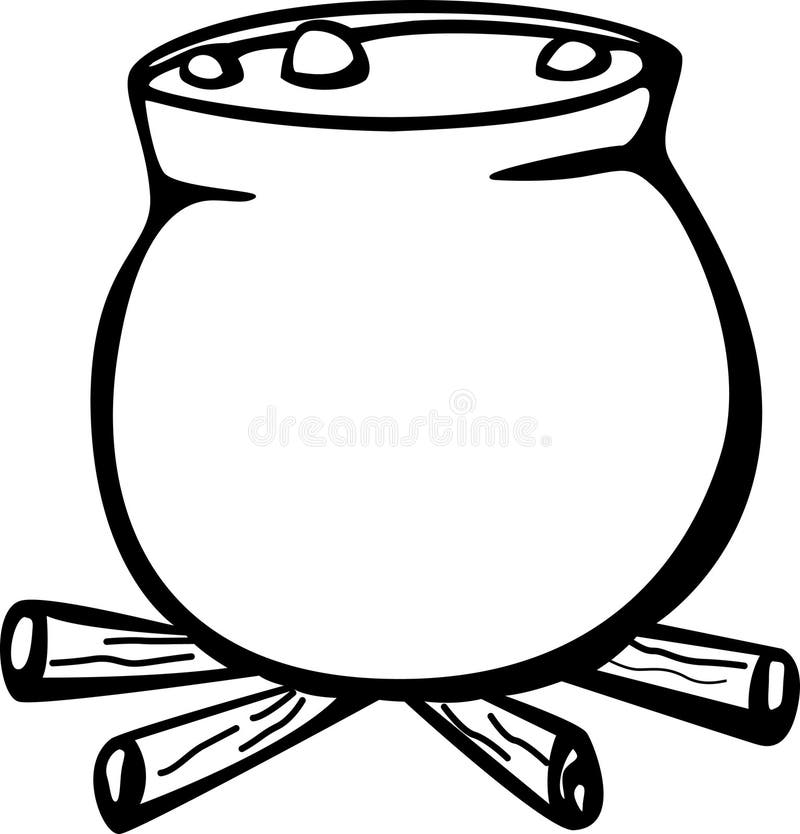 Witch Pot Vector Illustration Stock Vector - Illustration of wood ...