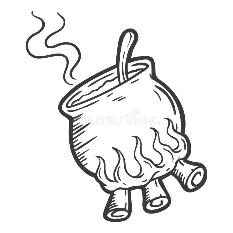 Witch Pot. Vector Illustration Decorative Design Stock Vector ...