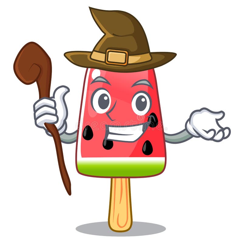 Witch Red Watermelon Ice Cream Cartoon Shaped Stock Vector ...