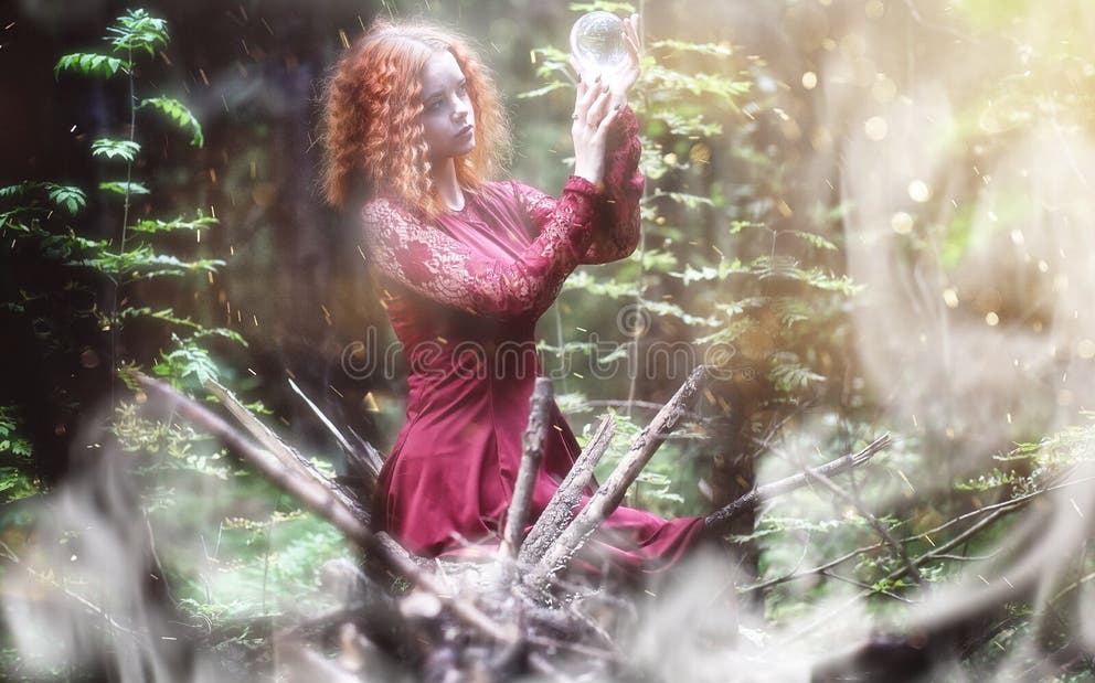 Witch ritual in a forest stock photo. Image of evil - 114048216