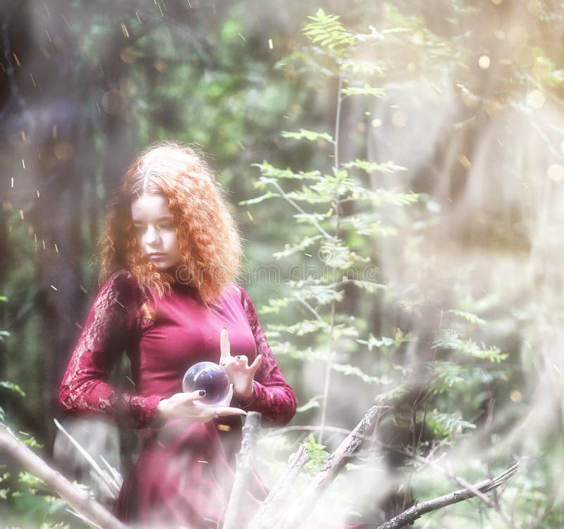 Witch ritual in a forest stock image. Image of hell - 114048349