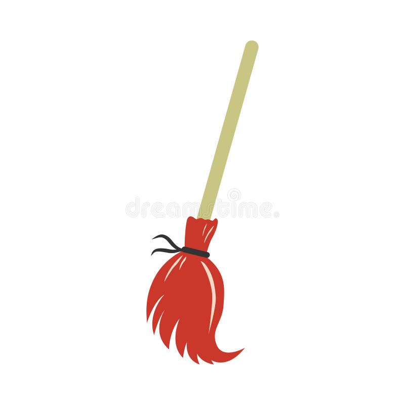 Witch S Broom Design Element for Halloween Stock Vector - Illustration ...