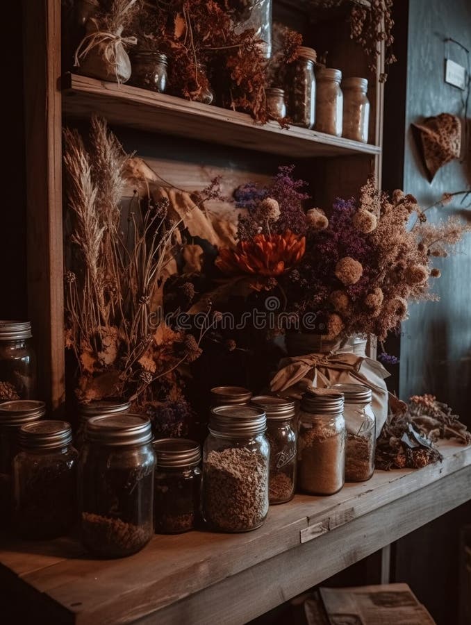 Witch S Corner Magic Jam and Dried Flowers in an Aesthetic Old ...