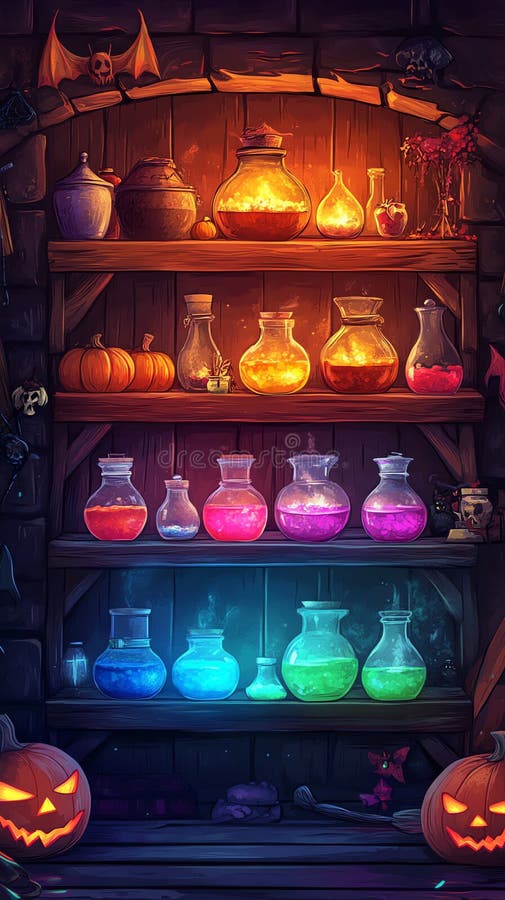 The Witch S Experiment Table is Full of Poison Liquids and Spells Stock ...
