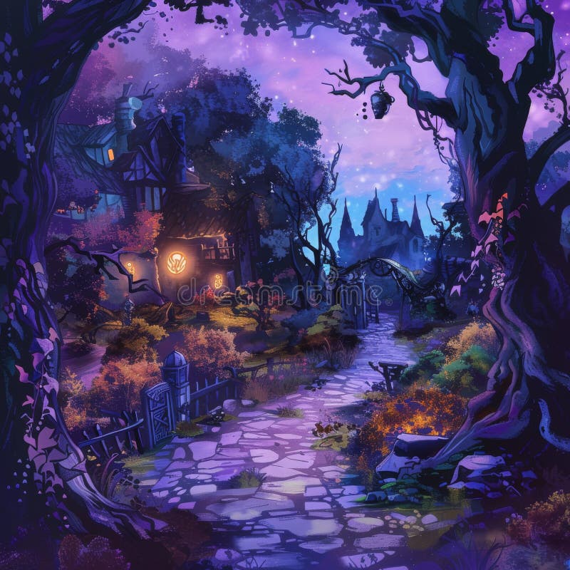 Witch S Garden Layout Background Stock Illustration - Illustration of ...