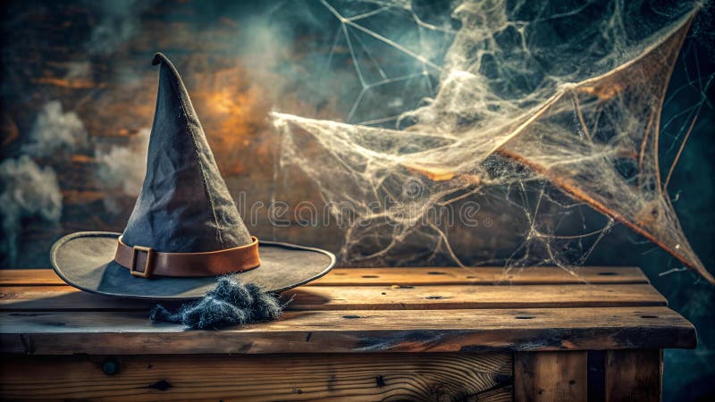 A Witch S Hat on a Dusty Old Table Generative AI Stock Illustration ...