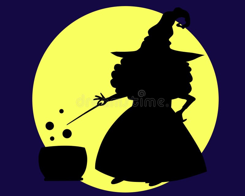 A witch s shadow stock vector. Illustration of halloween - 21507345