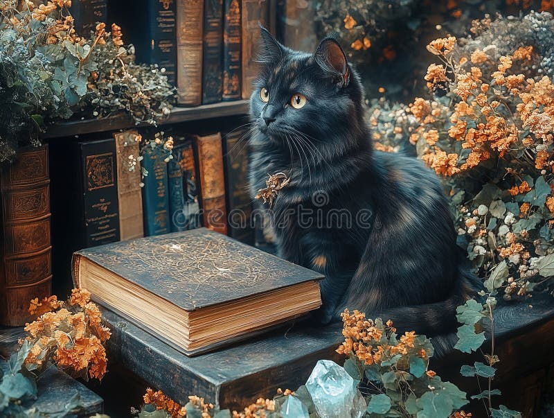 Witch S Workspace Podium a Podium. on a Modern Witch S Desk, Surrounded ...