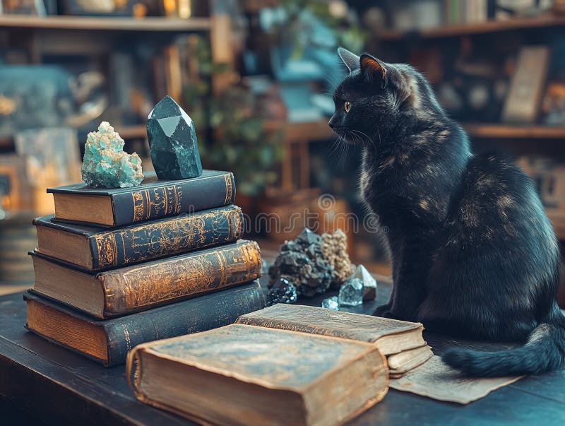 Witch S Workspace Podium a Podium. on a Modern Witch S Desk, Surrounded ...