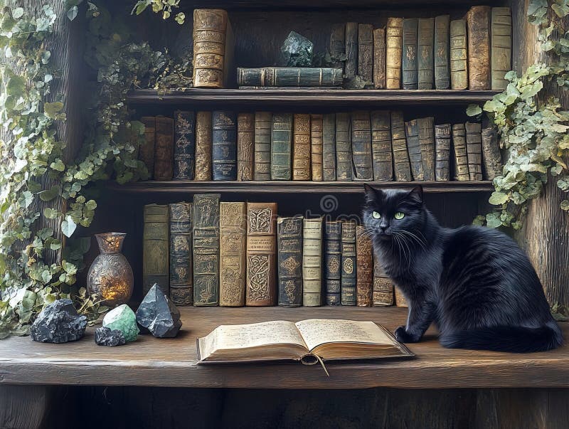 Witch S Workspace Podium a Podium. on a Modern Witch S Desk, Surrounded ...