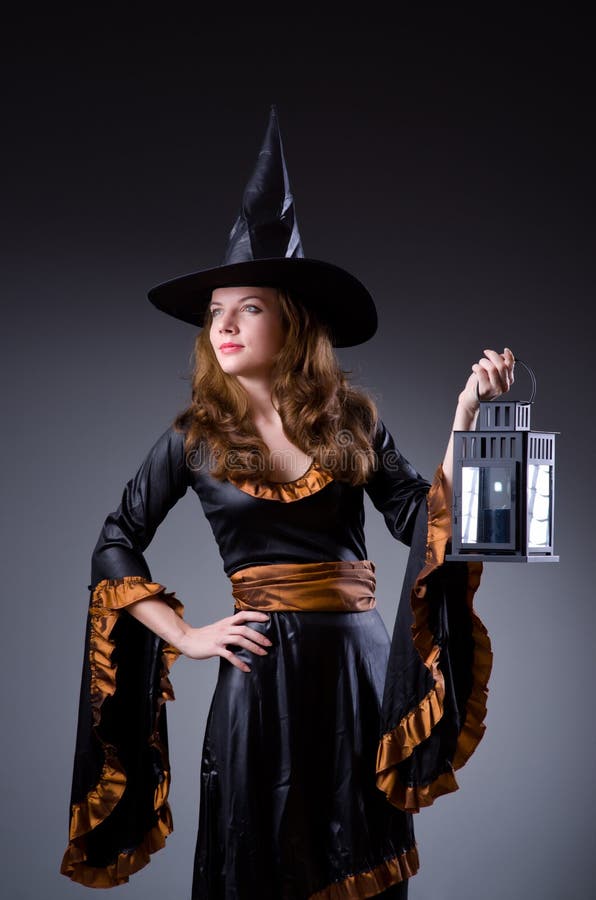 Witch in scary stock image. Image of costume, girl, beautiful - 34469253