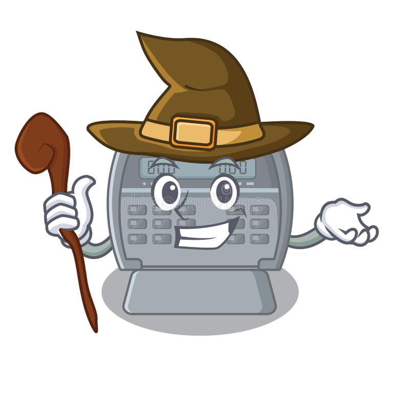 Witch Security Alarm Sticks on Character Wall Stock Vector ...