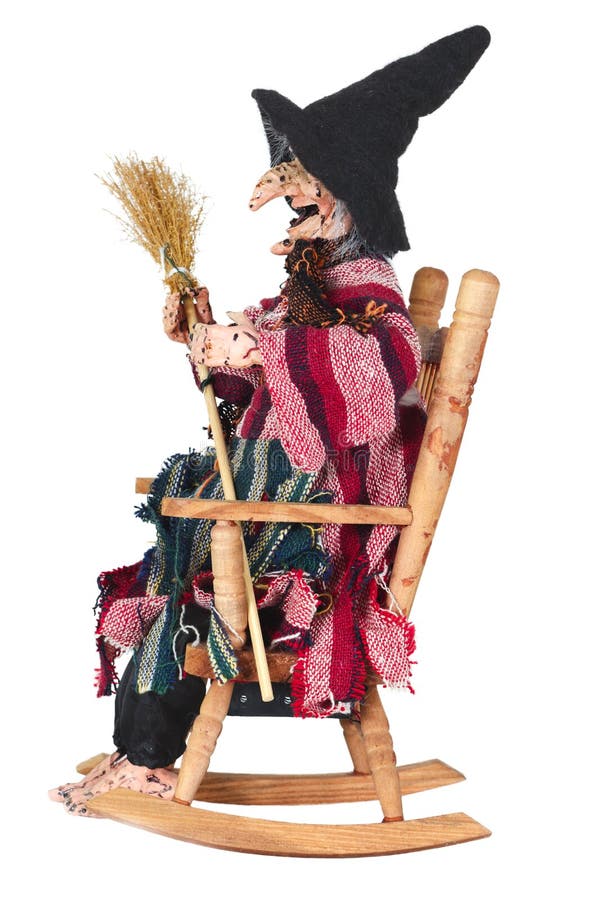 Witch Sitting in Rocking Chair Isolated Stock Image - Image of chair ...