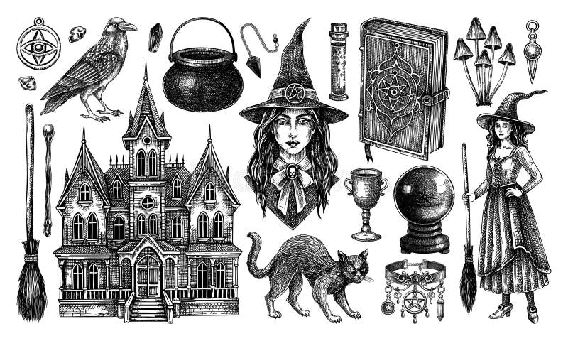 Hand Drawn Old Witch Stock Illustrations – 2,427 Hand Drawn Old Witch ...