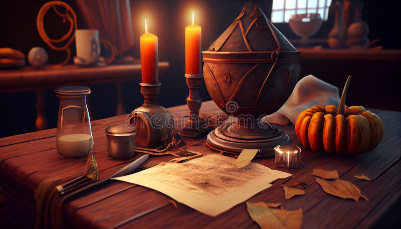 Witch Table, Witchcraft, Halloween. AI Generated Stock Illustration ...