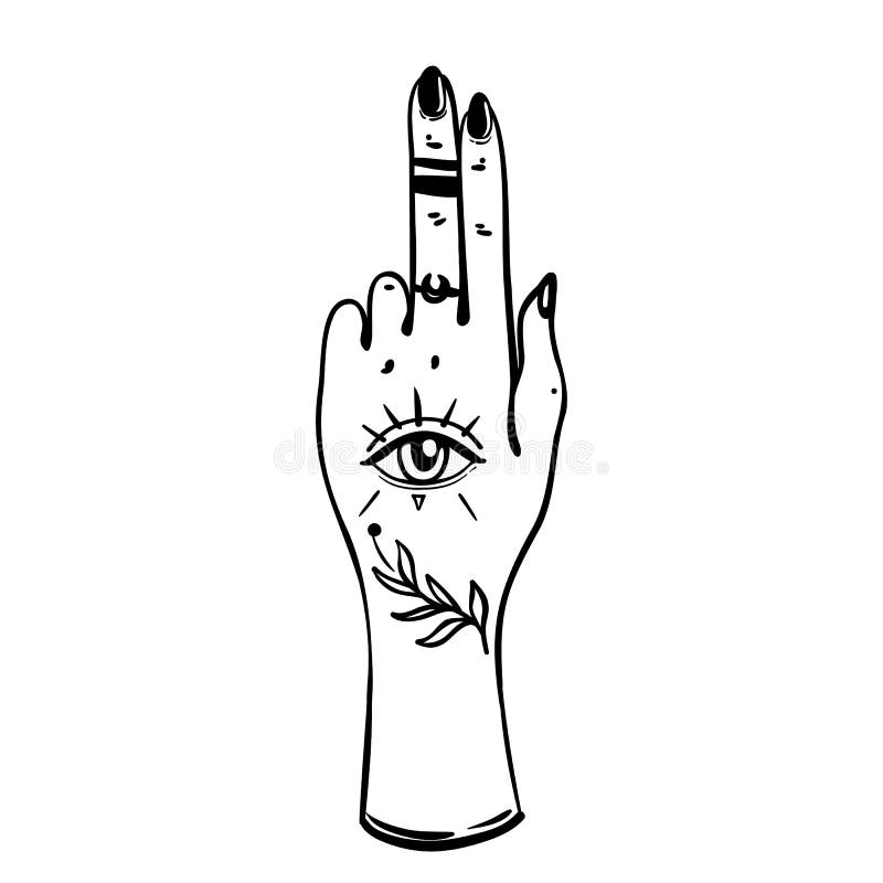 Witch Tattooed Hands With Magic Star Alchemy Spirituality Occultism