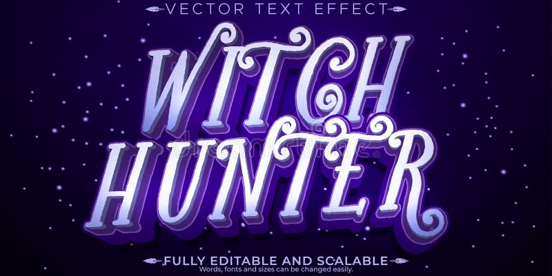 Witch Text Effect, Editable Sorcery and Mystical Customizable Font Style Stock Vector ...