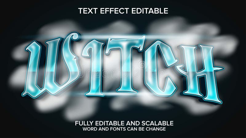 Witch Text Effect Vector Editable Stock Vector - Illustration of ...