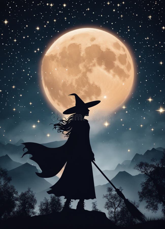 Witch in the Wind stock illustration. Illustration of screenshot ...