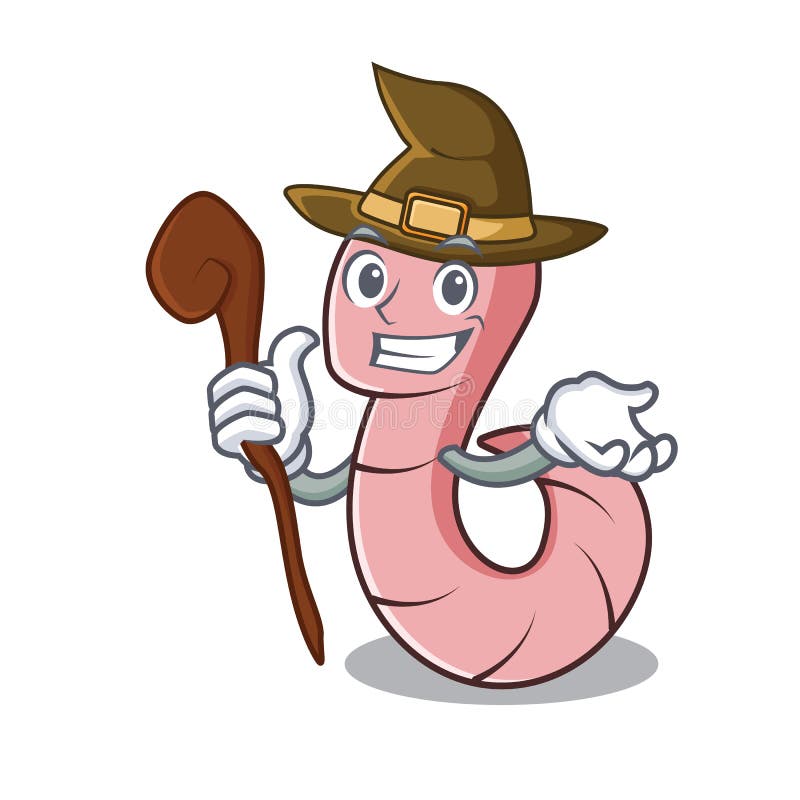 Witch Worm Mascot Cartoon Style Stock Vector - Illustration of cartoon ...