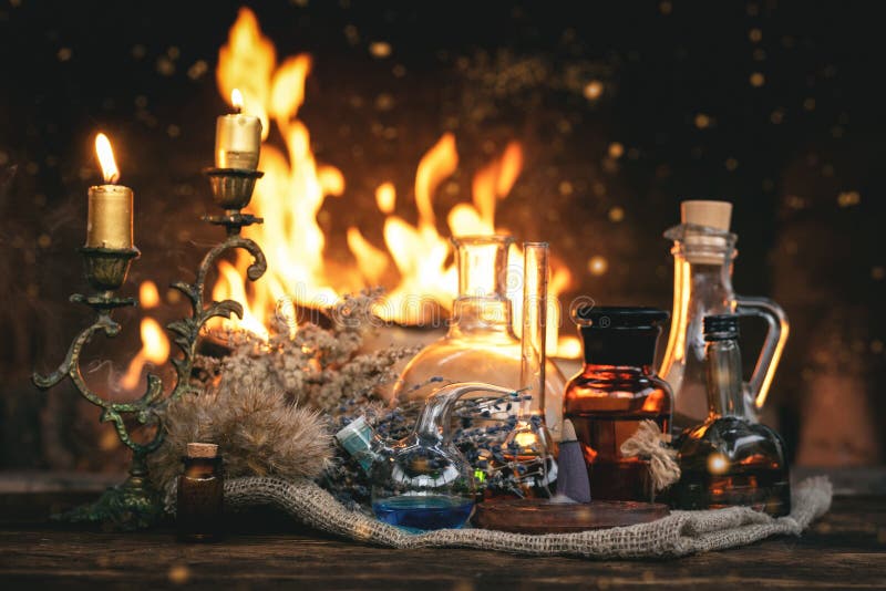 Witchcraft. stock image. Image of branch, potion, druid - 147258555