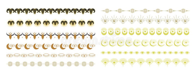 Witchcraft Magic Elements Divider Simple Tribal Collection. Bright ...