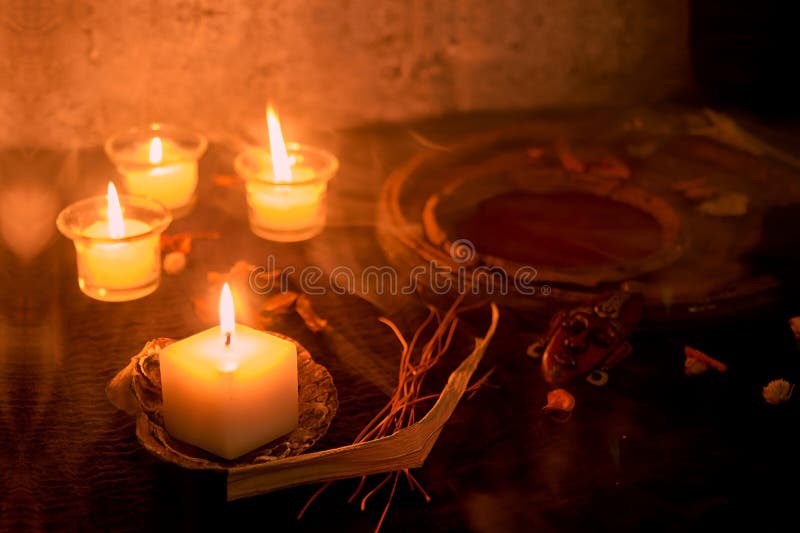Witchcraft and Occult Table Stock Photo - Image of fortune, cards ...