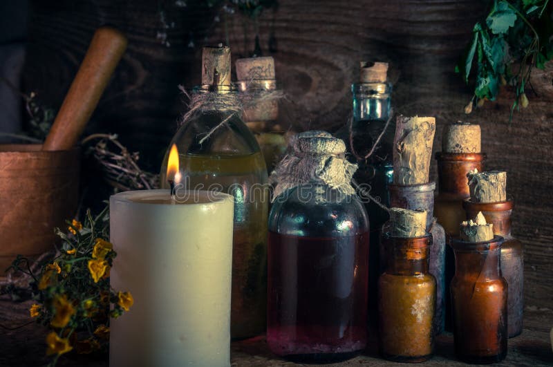 A Witchery Stuff: Multiple Tincture Bottles, Bunches of Dry Healthy ...