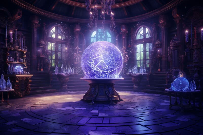 Witchs Crystal Ball Room Room Adorned with Stock Illustration ...