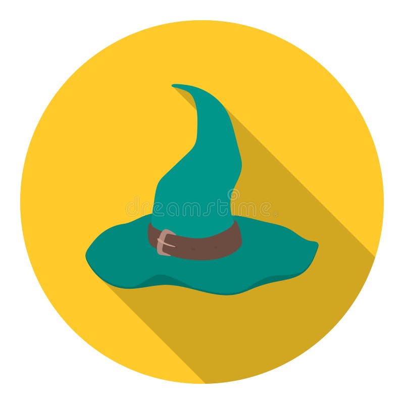 Witchs Hat Icon in Cartoon Style on White Background. Hats Symbol Stock ...