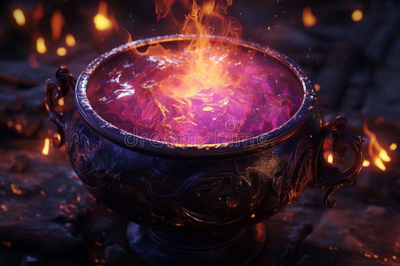 Witchs Potion Cauldron a Witchs Cauldron Stock Illustration ...