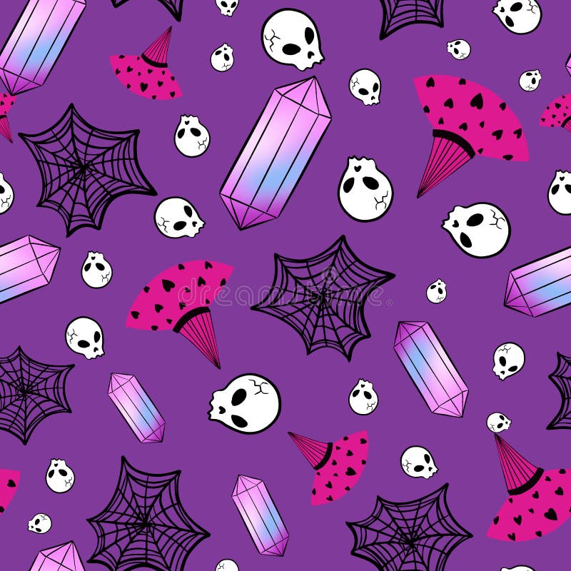 Witchy Seamless Pattern Stock Illustrations – 334 Witchy Seamless ...