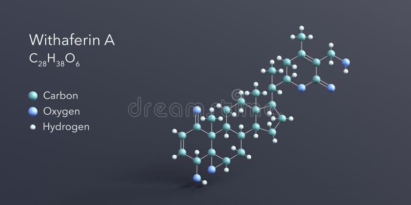 Withaferin a Molecule 3d Rendering, Flat Molecular Structure with ...