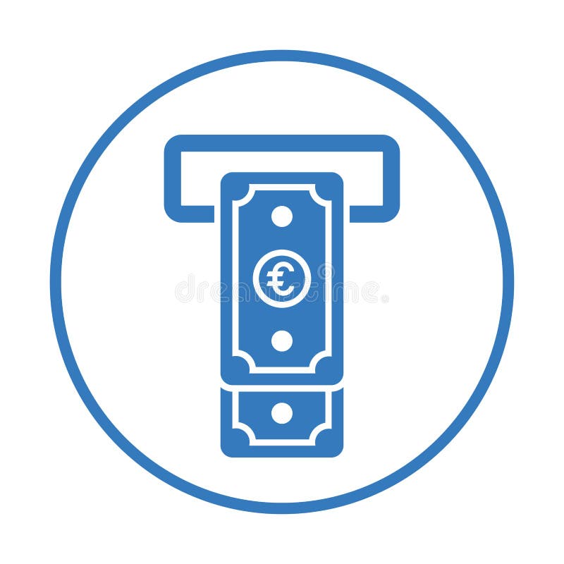 Withdraw, Atm, Banknotes Icon. Blue Color Vector Stock Vector ...