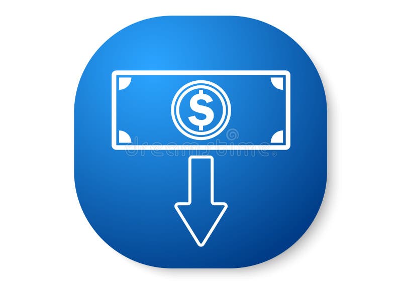 Dollar blue button stock vector. Illustration of symbol - 129703359