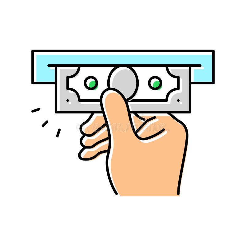 Withdraw Color Icon Vector Illustration Stock Vector - Illustration of ...