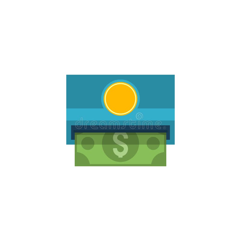 Withdraw Flat Vector Icon. stock vector. Illustration of gold - 143088769