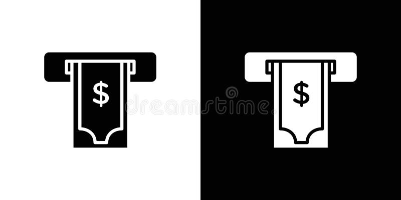 Withdraw Money in ATM Icon Linear Logo Isolated Stock Illustration ...