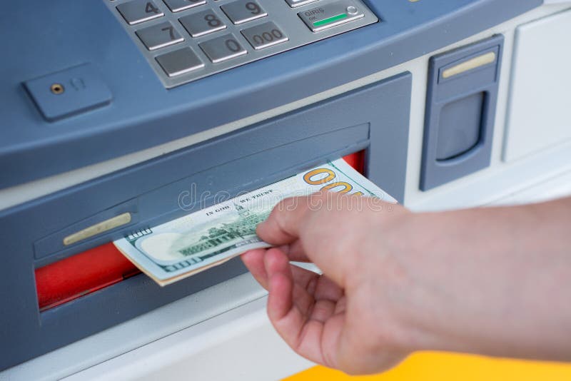 Withdraw money from ATM stock image. Image of adults - 115533689