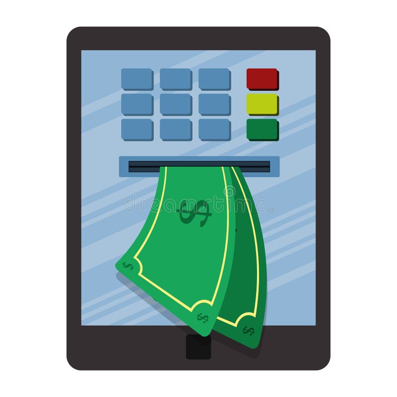 Withdraw Money on Tablet. Money Online Stock Vector - Illustration of ...