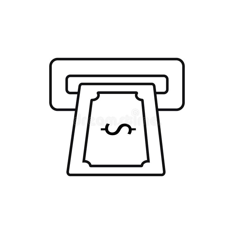 Withdraw Outline Vector Icon. Thin Line Black Withdraw Icon Stock ...