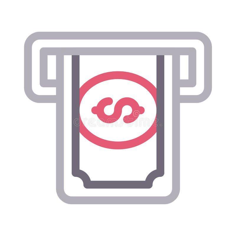 Withdraw Vector Color Line Icon Stock Illustration - Illustration of ...