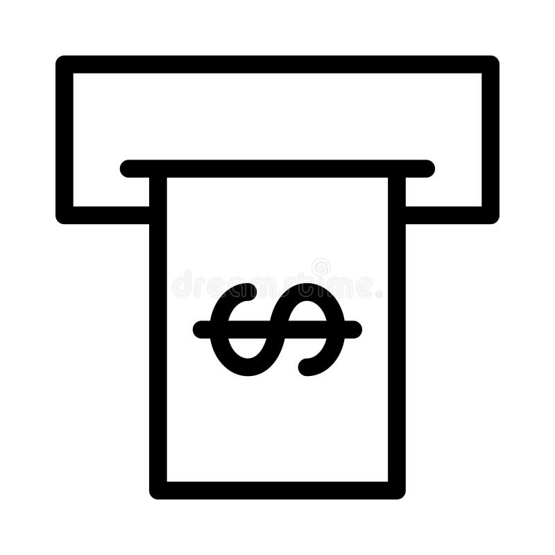 Withdraw Thin Color Line Vector Icon Stock Vector - Illustration of ...